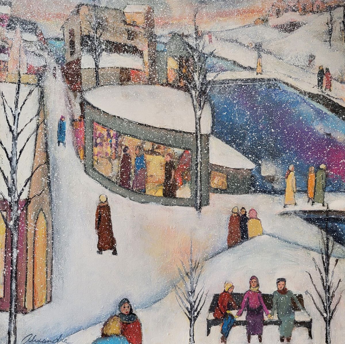 Roger Alexandre, Abords du canal - Oeuvre originale | Galerie d'art Iris